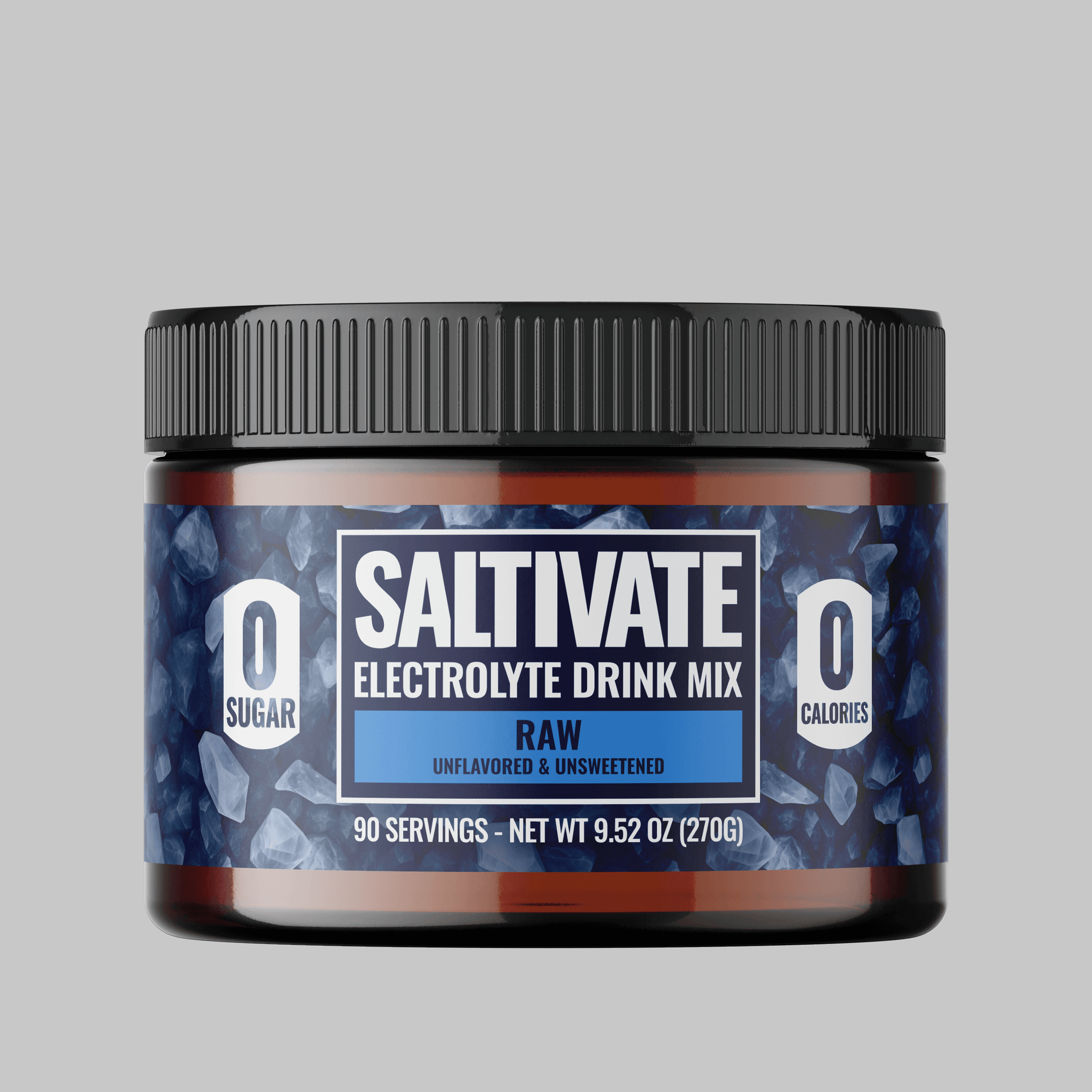 SALTIVATE Raw Unflavored Unsweetened Electrolyte Powder – 90 Servings Jar